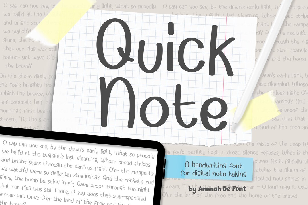 Quick Note Font Neat Handwriting Font, Planner Handwritten Font, Cricut ...