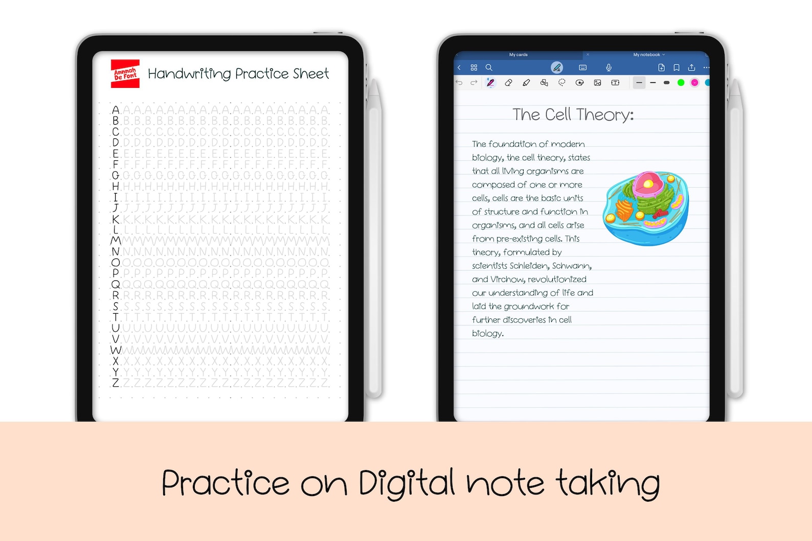 6 Handwriting Practice Sheets, Cute Handwriting Font Worksheet ...