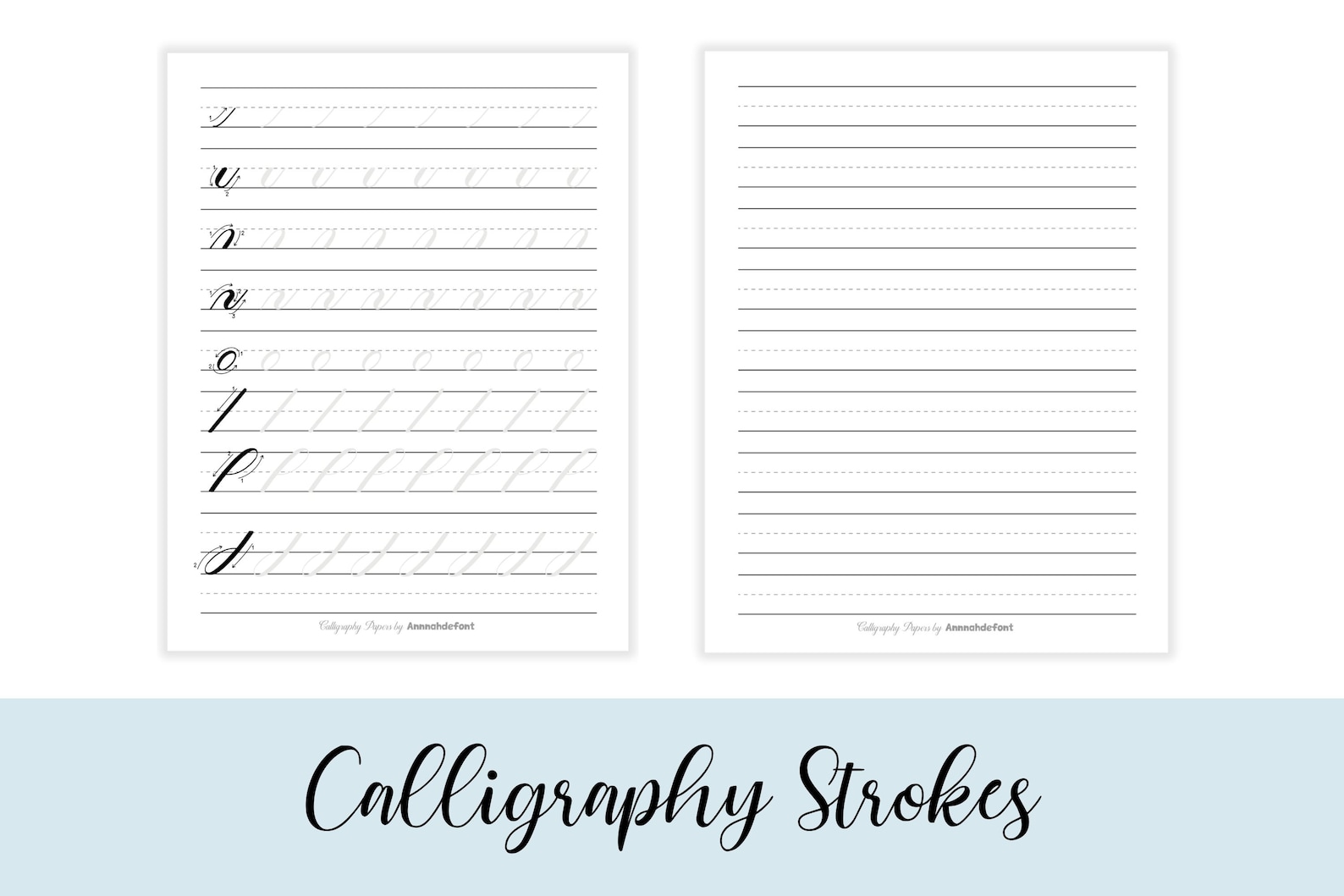 Basic Calligraphy Strokes Worksheet, Calligraphy Handwriting Practice ...