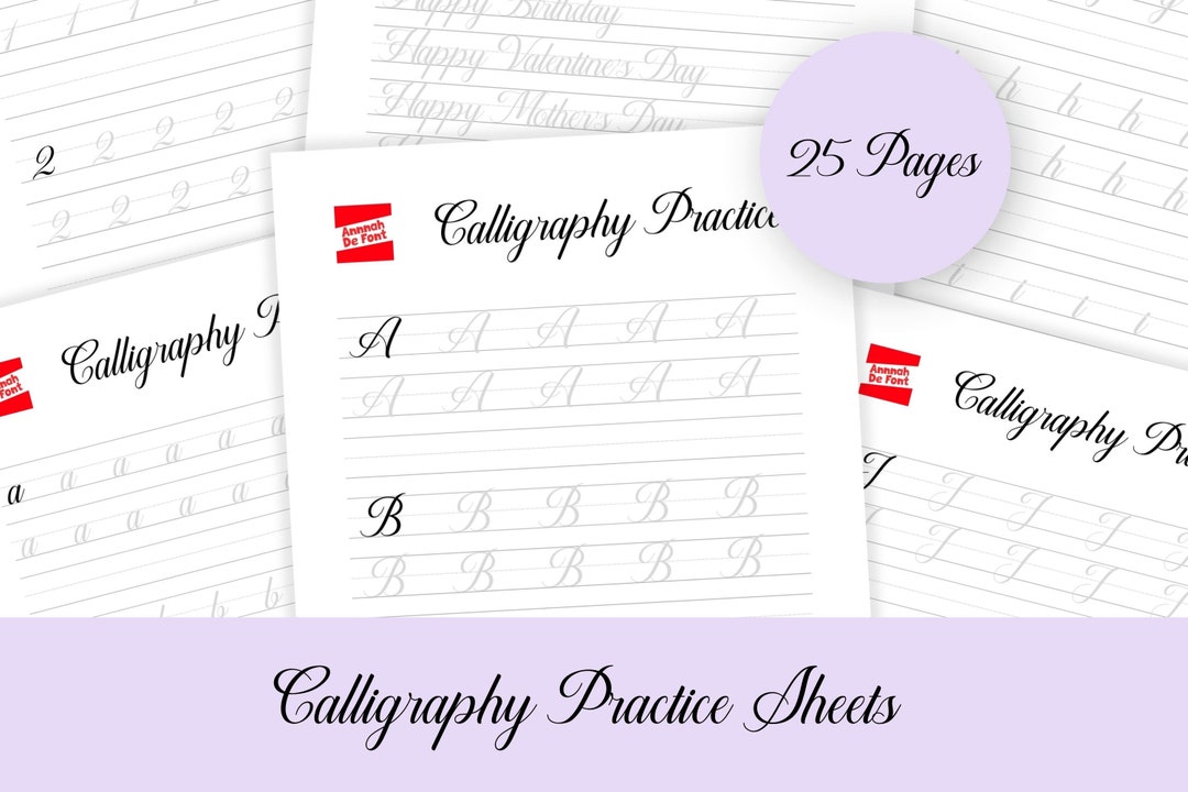 Calligraphy Practice Sheets Templates, Calligraphy Worksheets ...