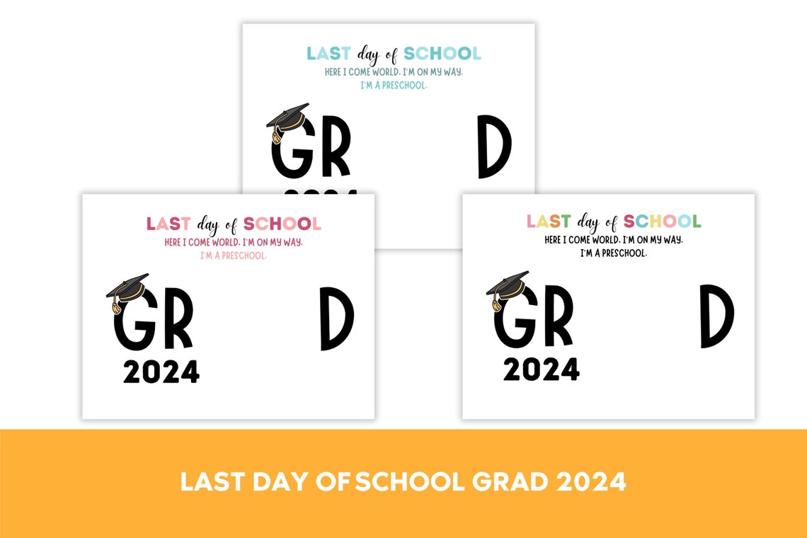 Preschool Graduation Sign, Handprint Art, DIY Kid Craft, 2024 Graduate ...