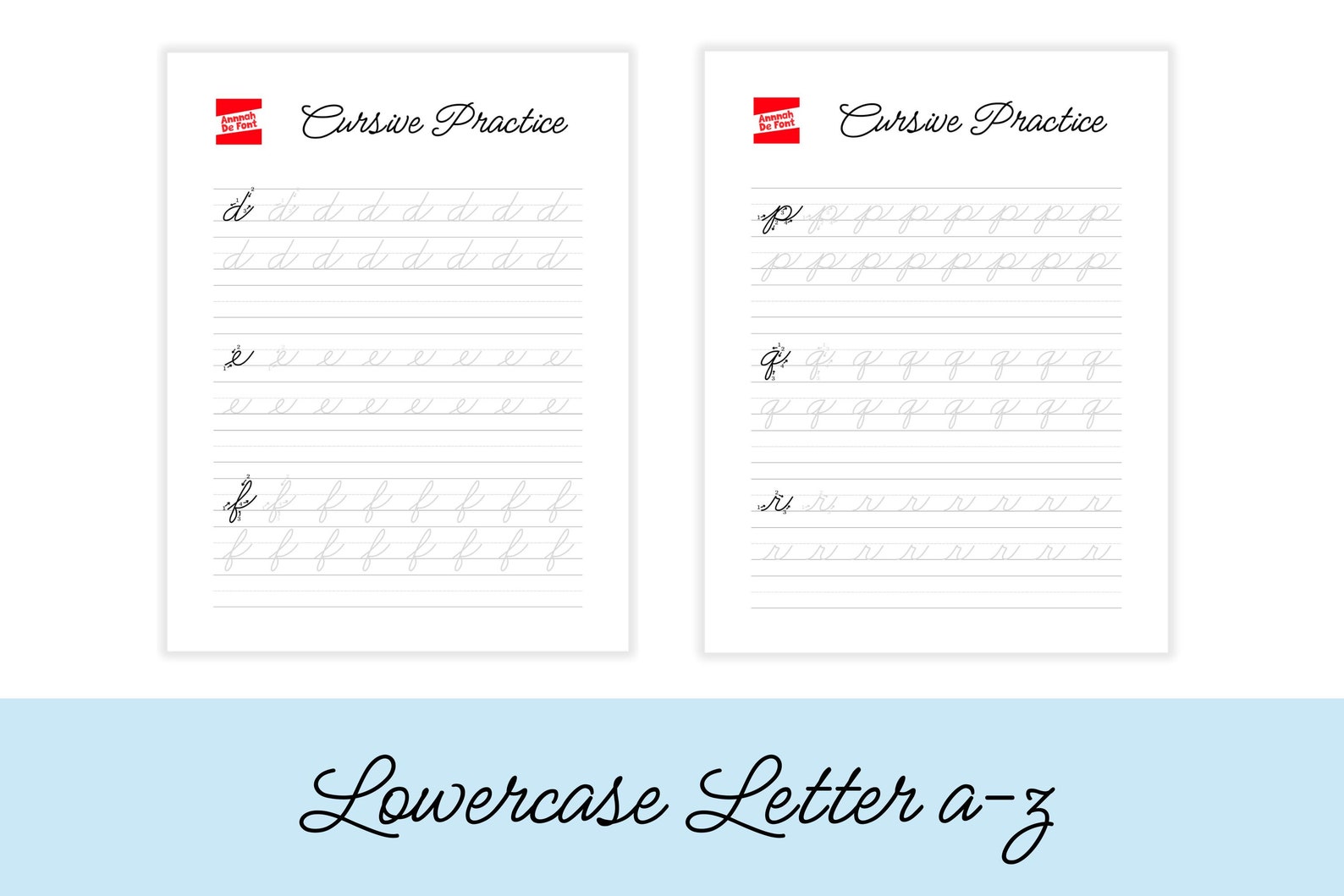 Cursive Handwriting Practice Worksheets, Cursive Alphabet Letters ...