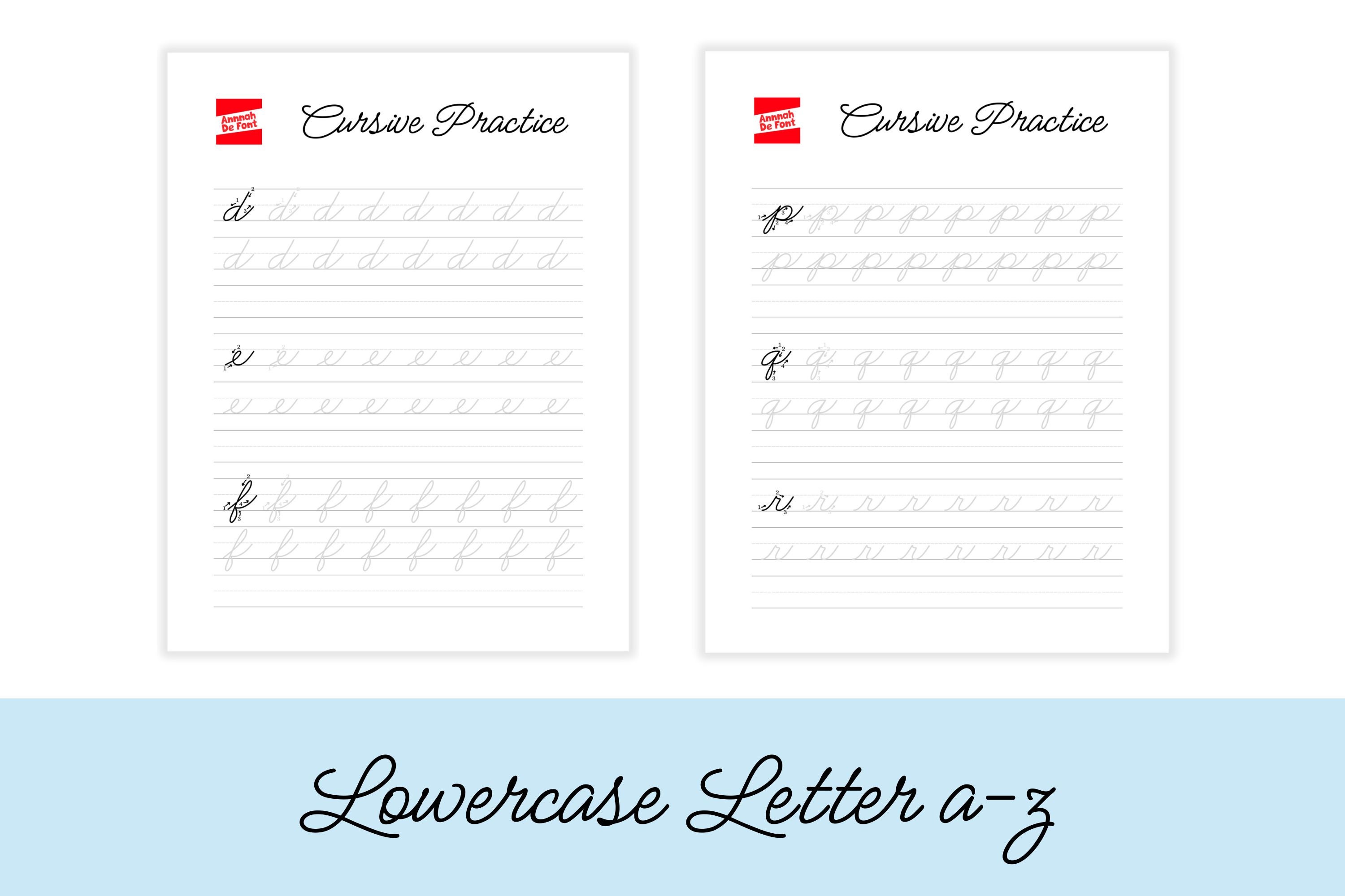 Cursive Handwriting Practice Worksheets, Cursive Alphabet Letters ...