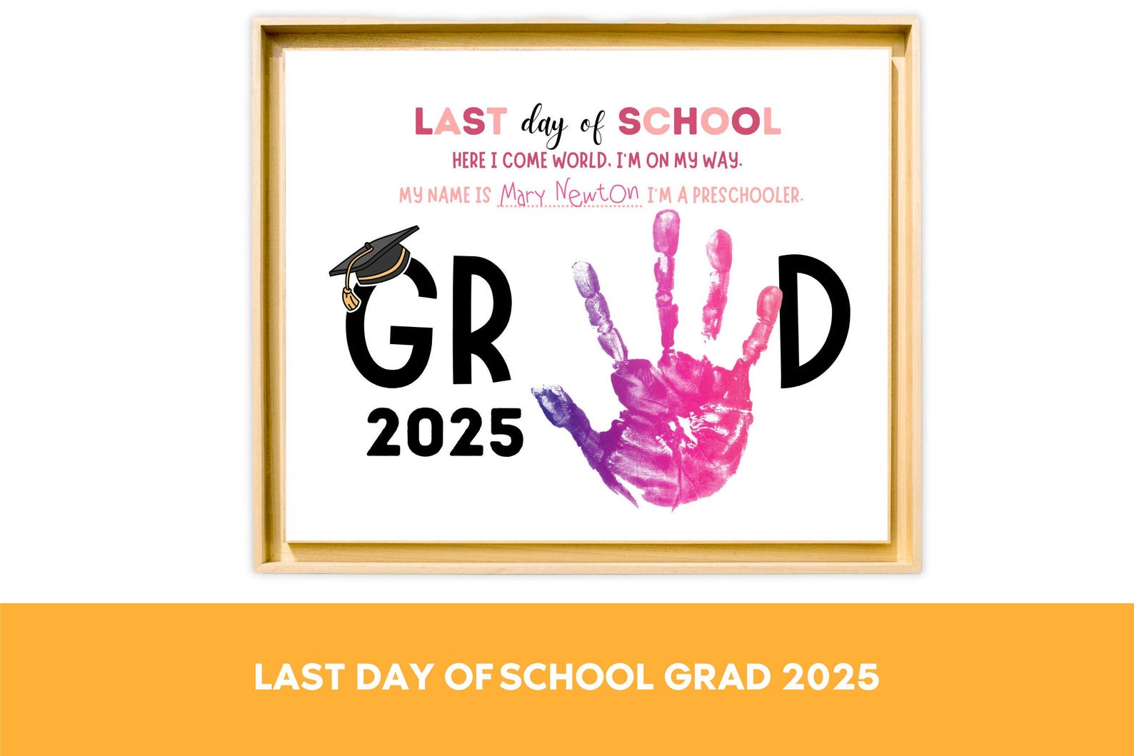 Preschool Graduation Sign, Handprint Art, DIY Kid Craft, 2025 Graduate ...