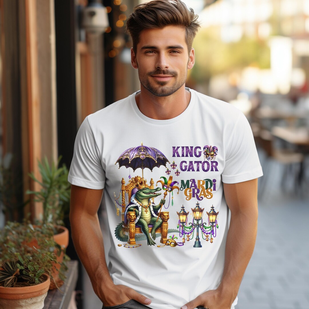 Mardi Gras Alligator King Gator PNG SVG PDF Jpg Download Sublimation ...