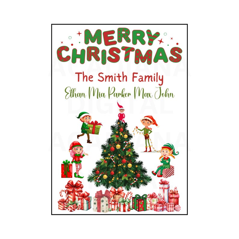 CHRISTMAS Card Canva Editable Printable Instant Download Digital Card ...