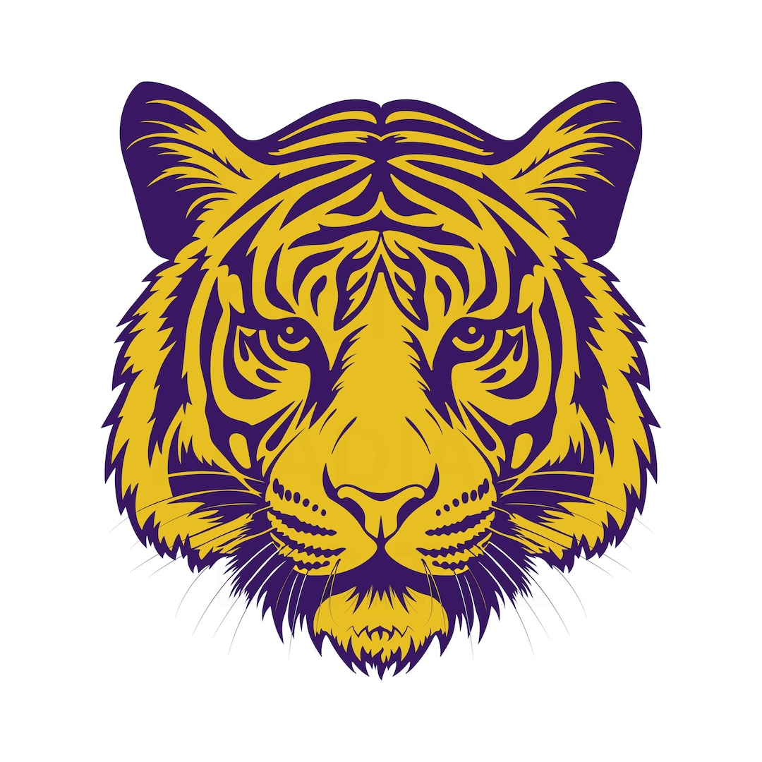 Tiger Purple and Gold PNG SVG JPG Digital Download Graphics Clip Art ...