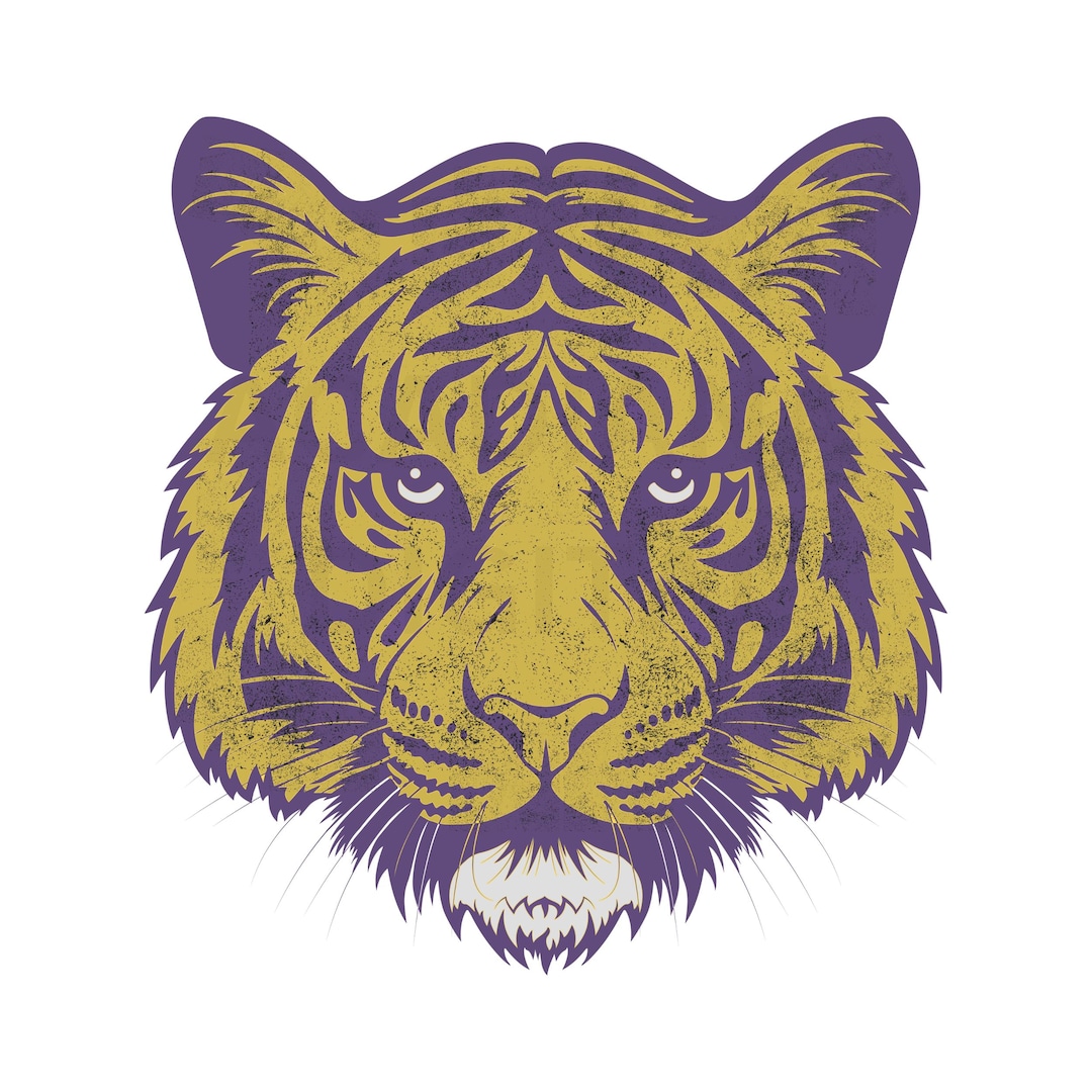 Tiger Purple Gold Distressed PNG SVG Jpg Digital Download Sublimation ...