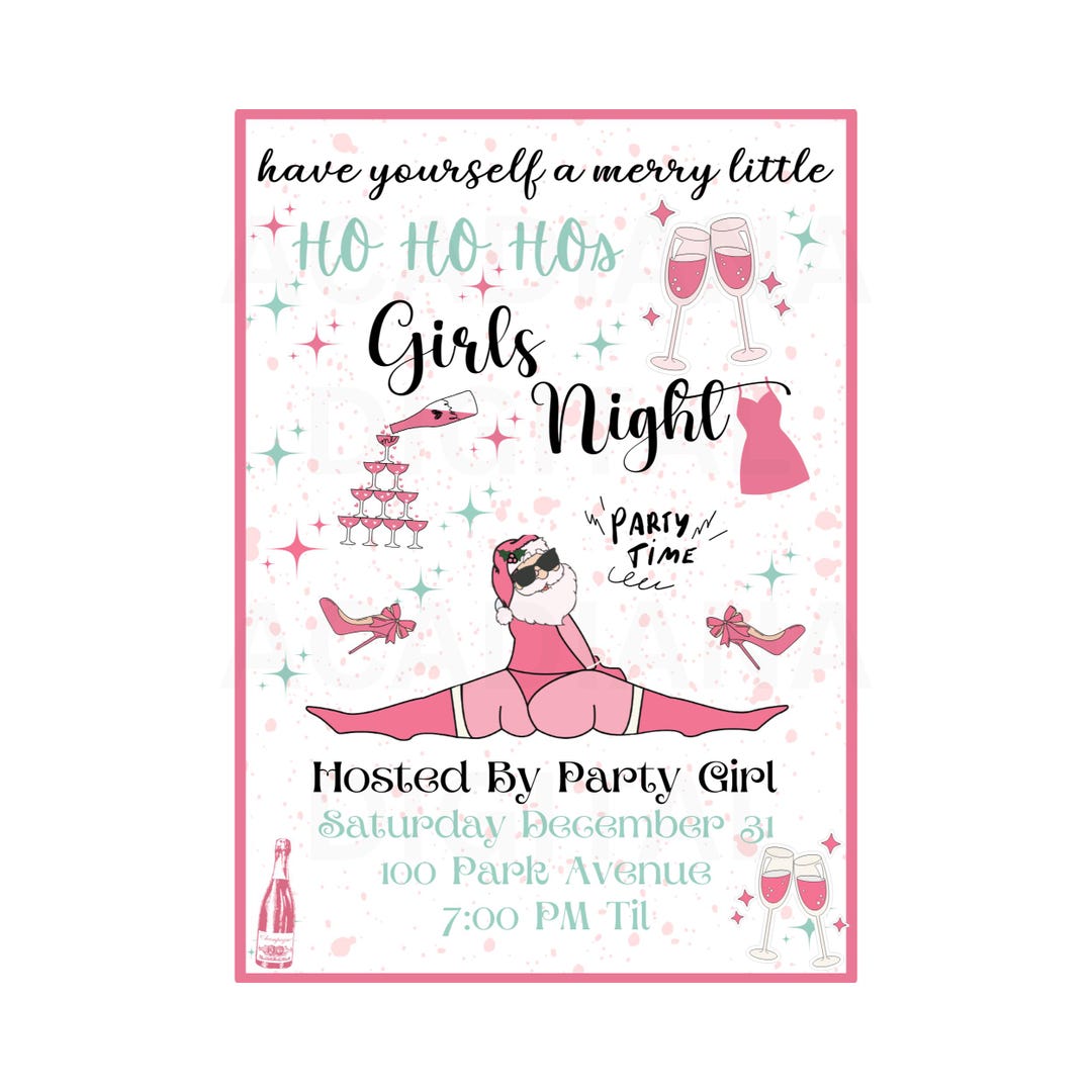 Girls Night EDITABLE PRINTABLE Instant Download Digital Card ...