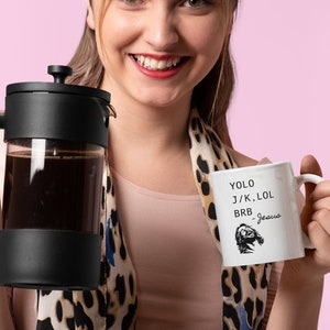 YOLO Jesus Mug White, 11 Oz, Funny Mug, Funny Gift for Christian Mug ...