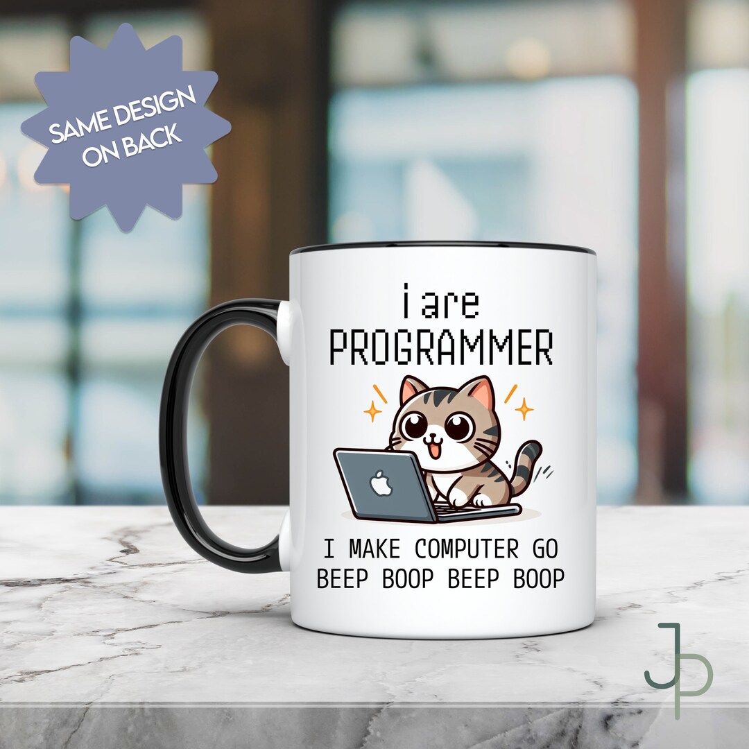Computer Programmer Cat Mug: Funny Coder Gift - Etsy