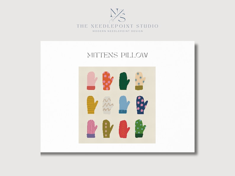 Mittens Pillow Needlepoint Chart | Digital Needlepoint Pattern PDF - Etsy