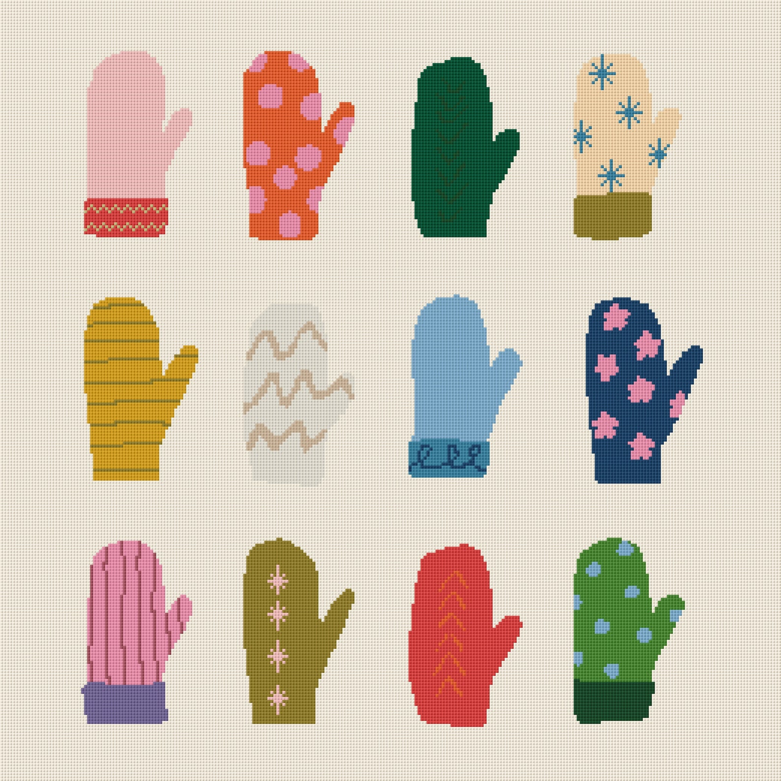 Mittens Pillow Needlepoint Chart | Digital Needlepoint Pattern PDF - Etsy