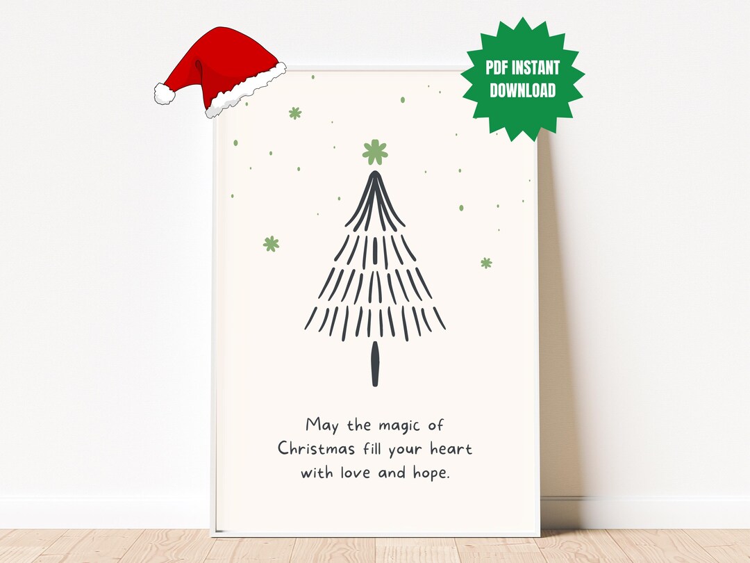 Tree Line Christmas Art, Wishing Lines Christmas Tree, Holiday Decor ...
