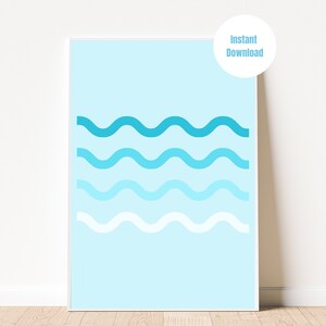 Ocean Waves Poster, Beach Vibe Decor, Hello Summer Beach, Coastal ...