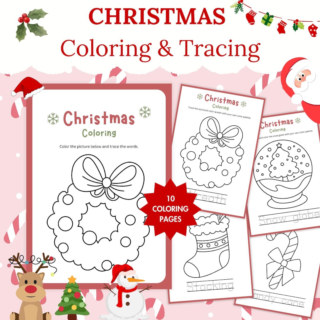 Christmas Coloring Book | Holiday Activity for Kids | Printable Festive ...
