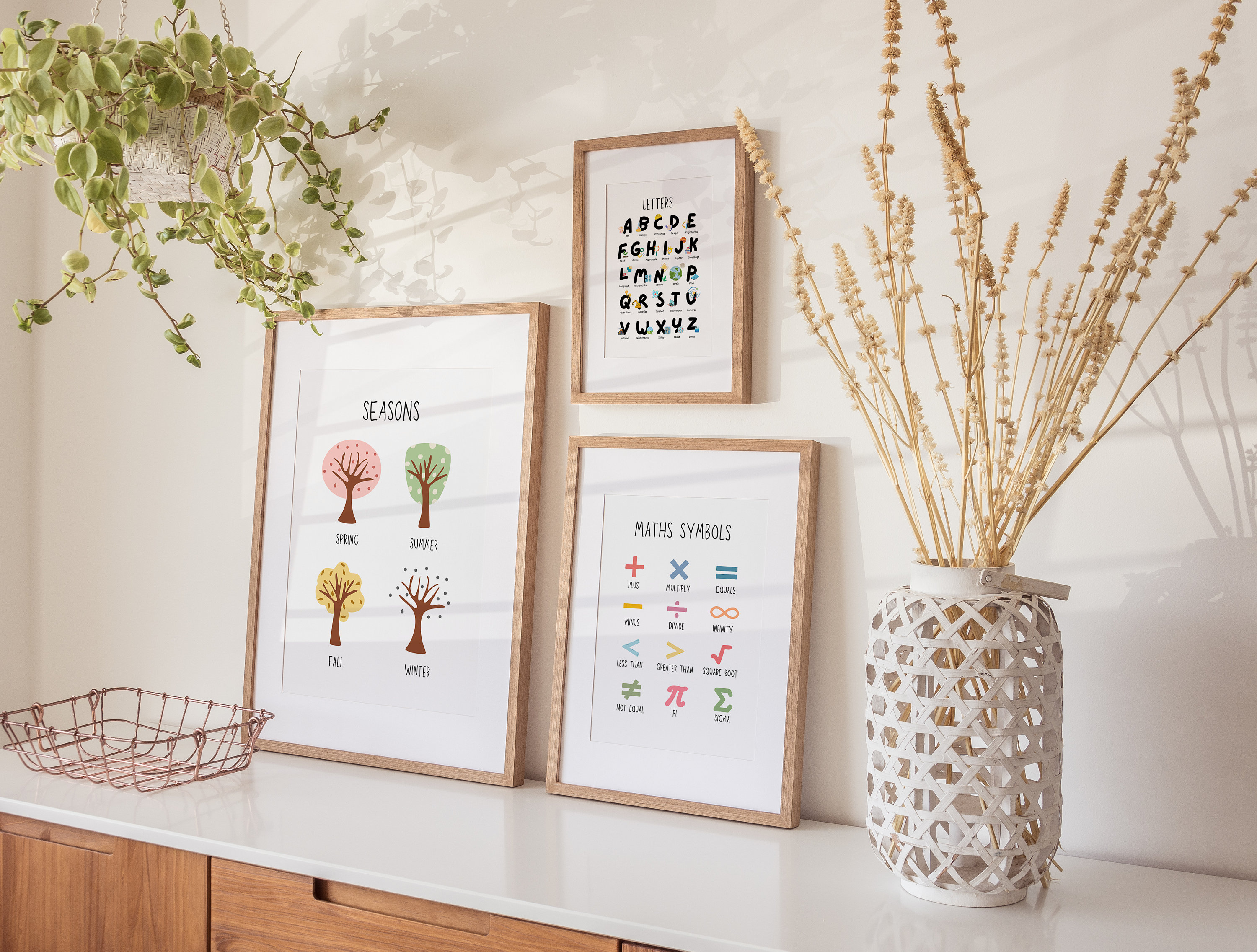 4 Seasons Educational Wall Art, Printable Wall Art, Homeschooling ...