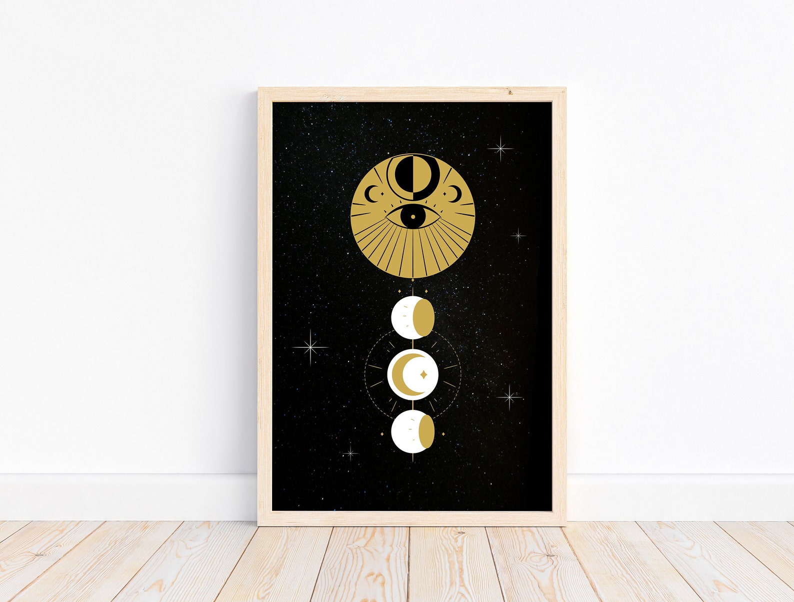 Evil Eyes Moon Printable, Housewarming Gift Ideas, Hamsa Eyes Decor ...