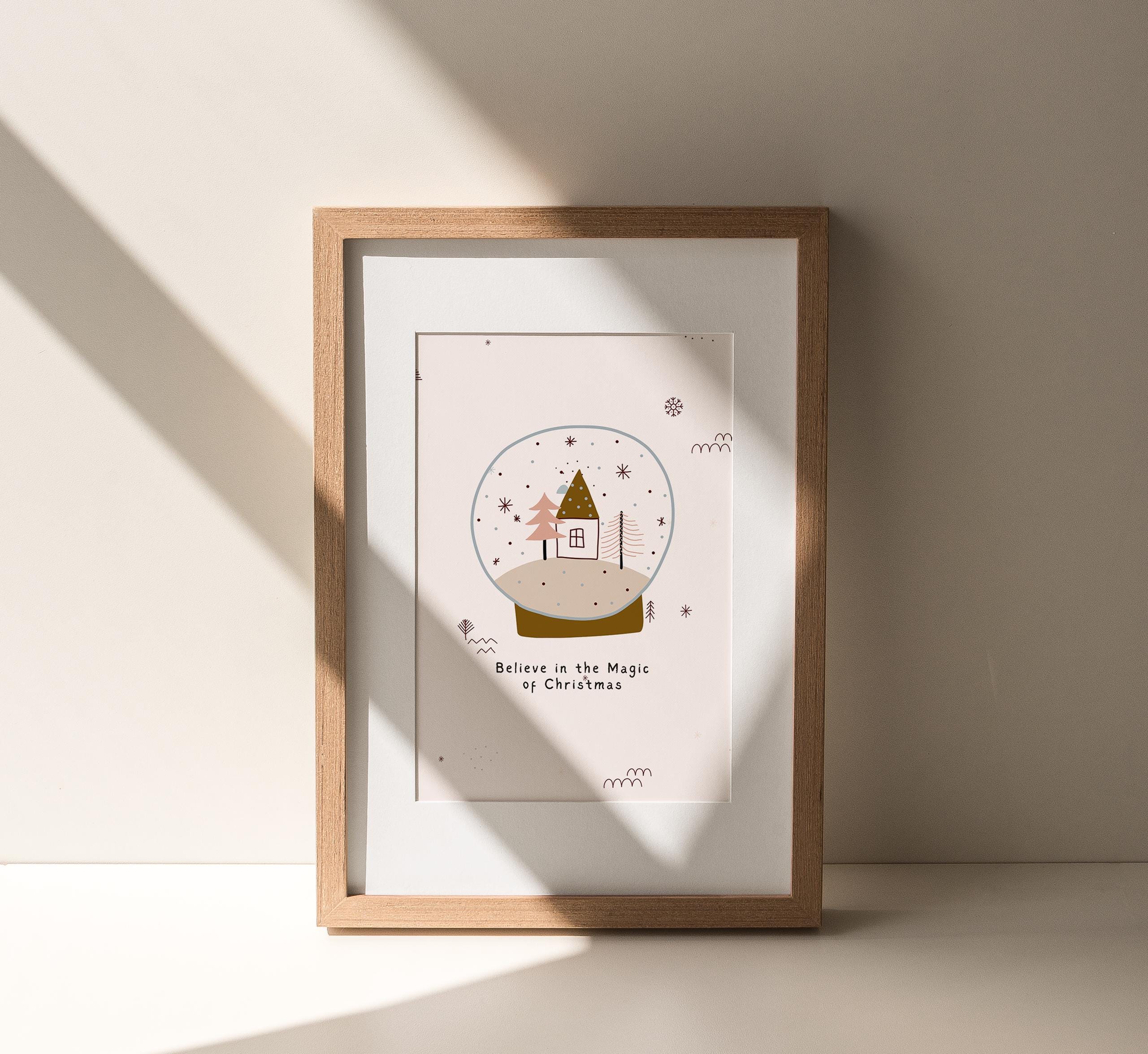 Snow Globe Art, Christmas Snow Globe Print, Holiday Decor, Snow Globe ...