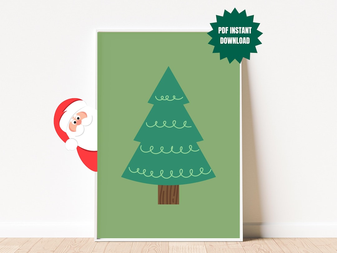 Christmas Tree Art, Holiday Tree Print, Christmas Tree Decor, Xmas Tree ...