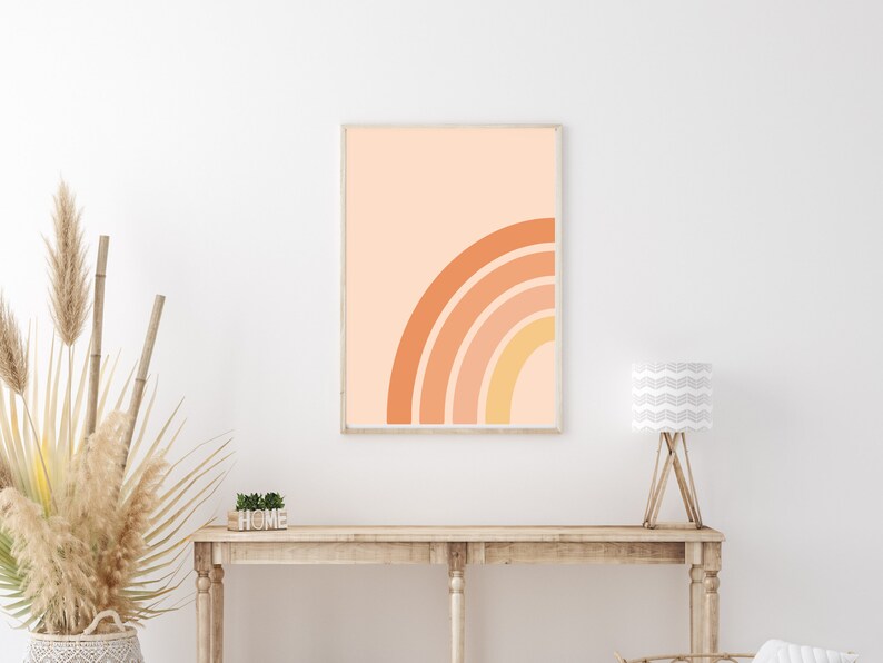 Boho Rainbow Wall Art, Rainbow Wall Art, Rainbow Nursery Decor, Neutral ...