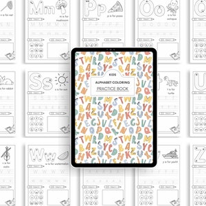 26 Alphabets Worksheets Printable, Alphabet Coloring Workbook, Learning ...