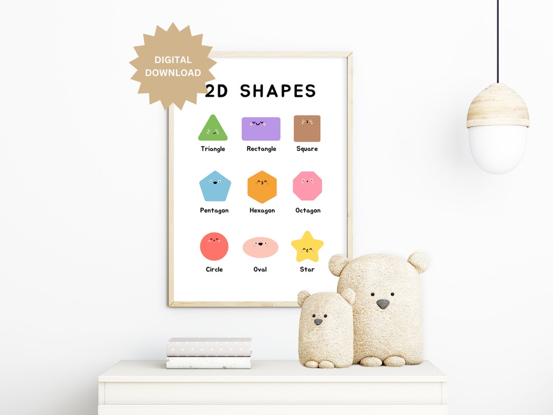 2D Shapes Poster, Shapes Educational Poster, Preschool Shape Decor ...
