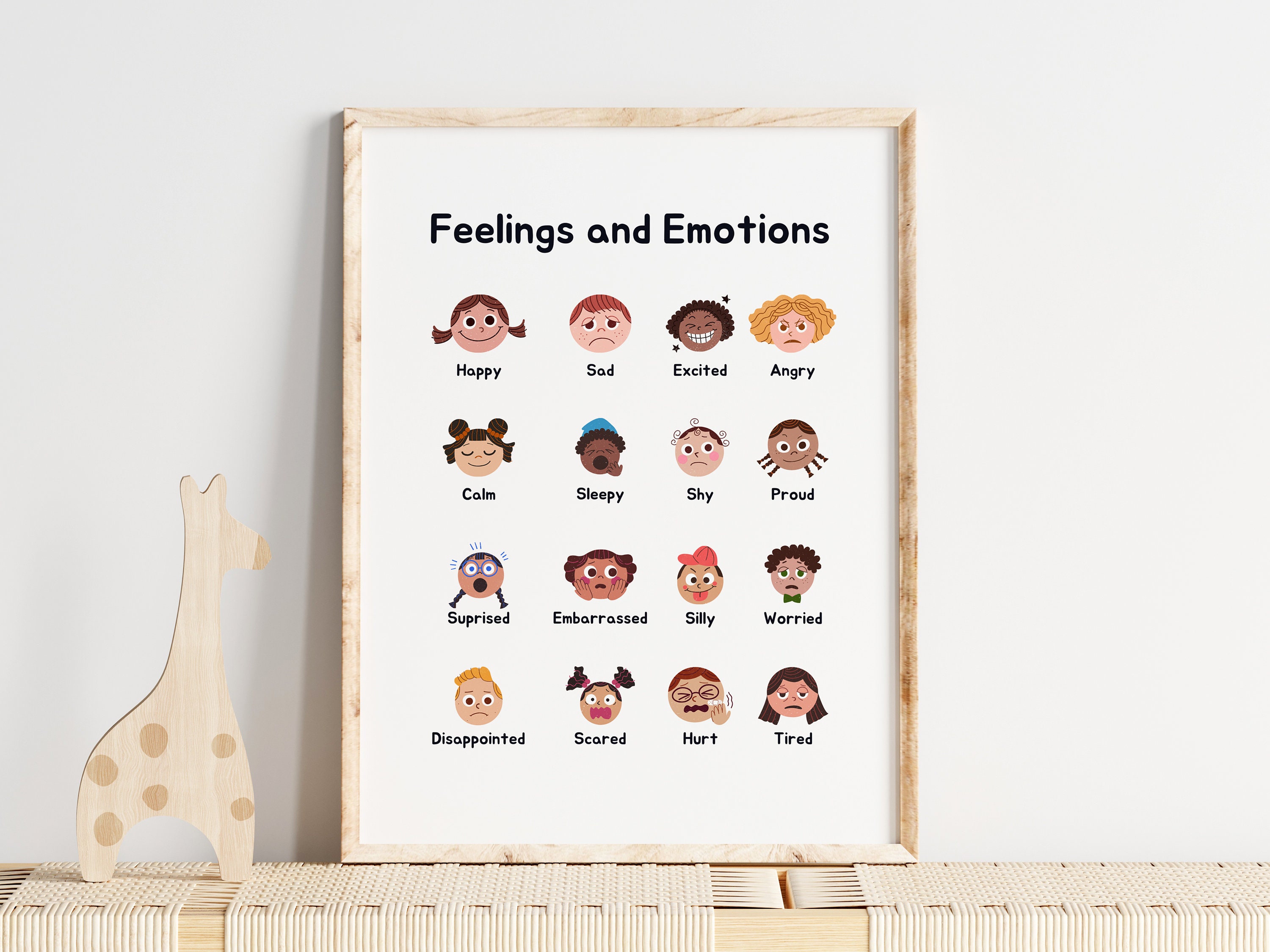 Feelings & Emotions Poster, Montessori Homeschool Decor, Feelings Chart ...