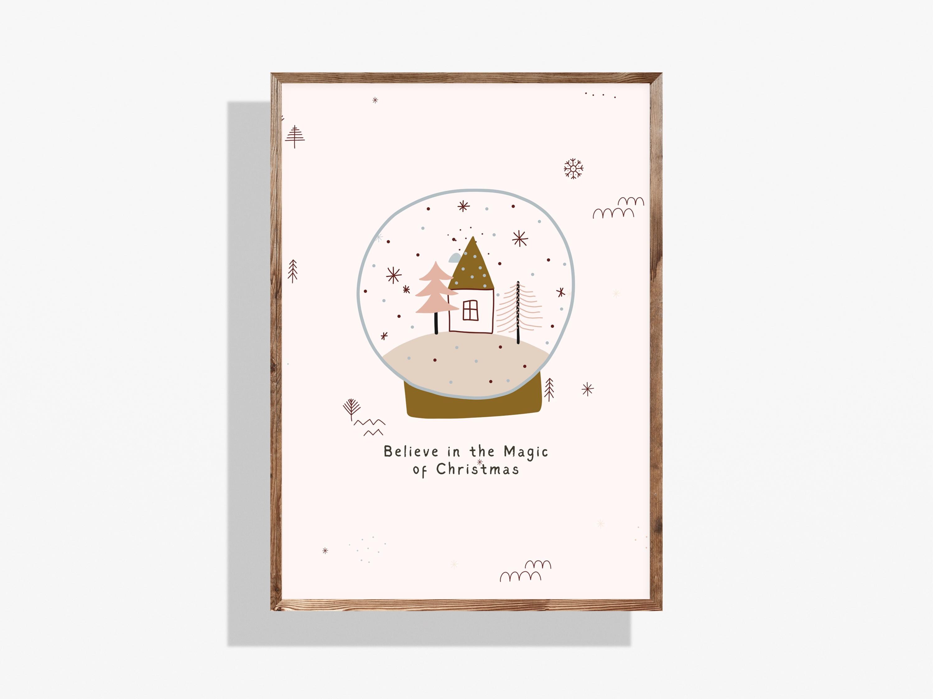 Snow Globe Art, Christmas Snow Globe Print, Holiday Decor, Snow Globe ...