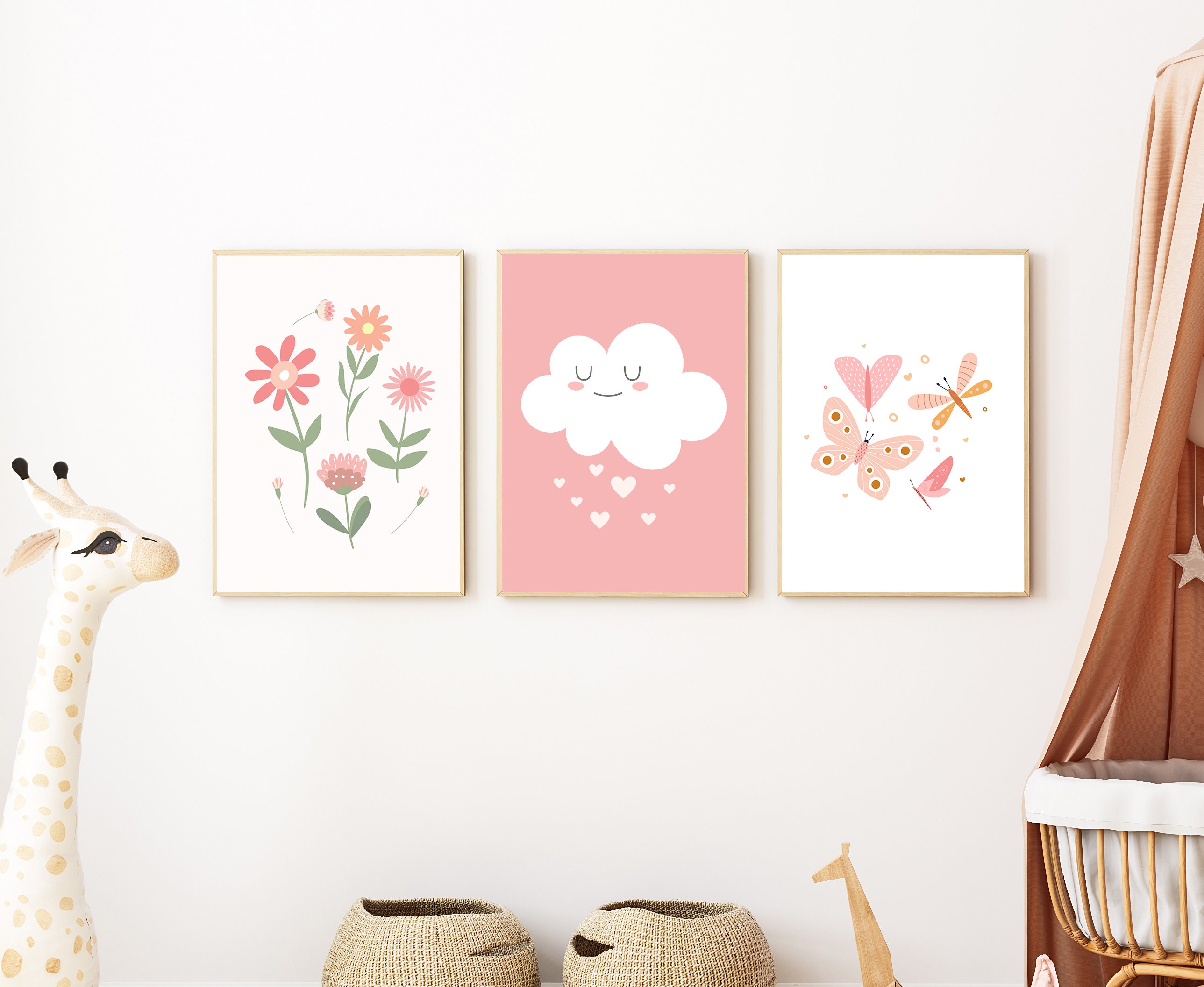 Cloud Heart Printable, Pink Cloud Poster, Cute Cloud Wall Art, Sweet ...
