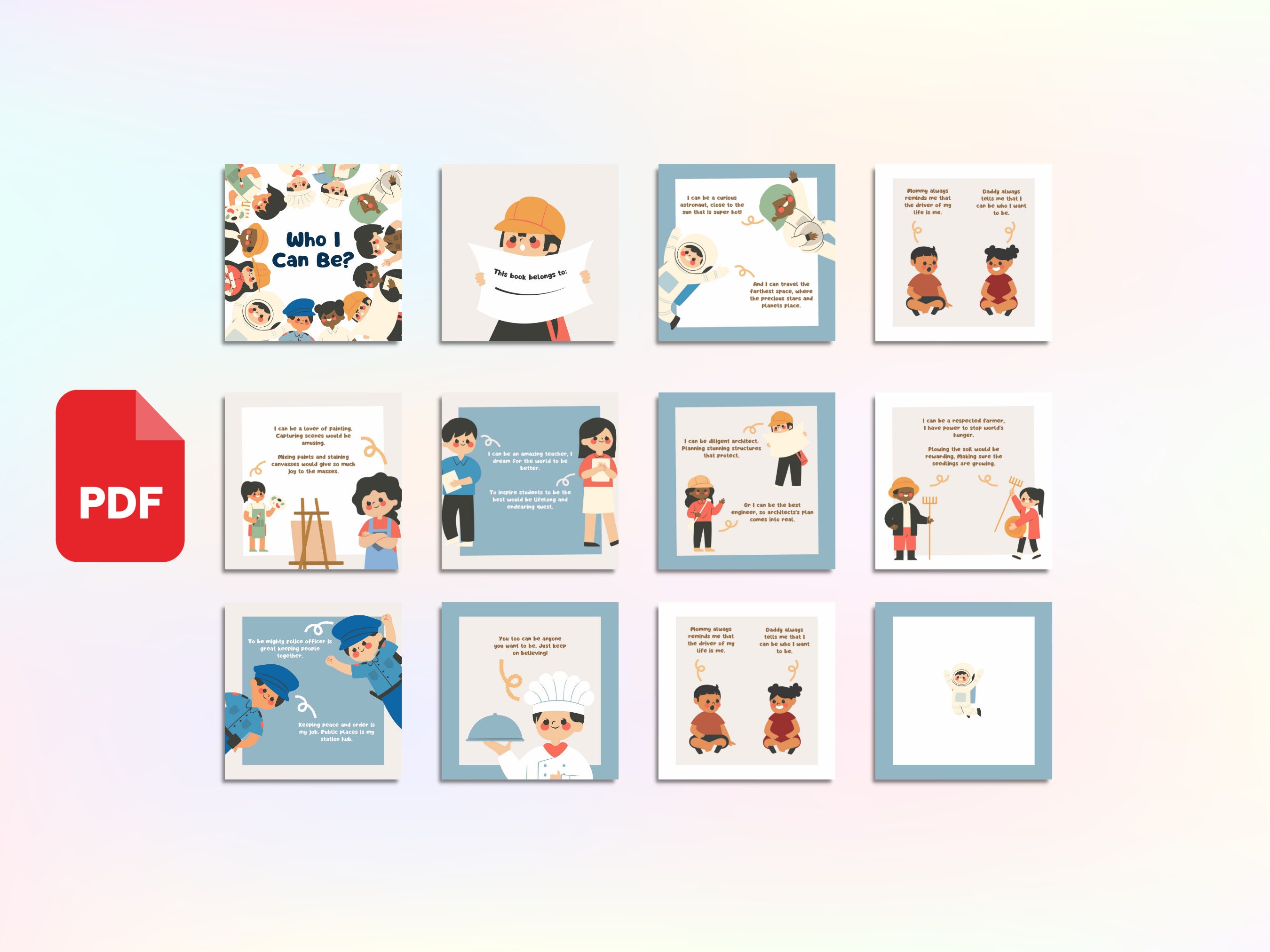 Who I Can Be, Kids Story Book, Printable Story Book for Kindergarten - Etsy