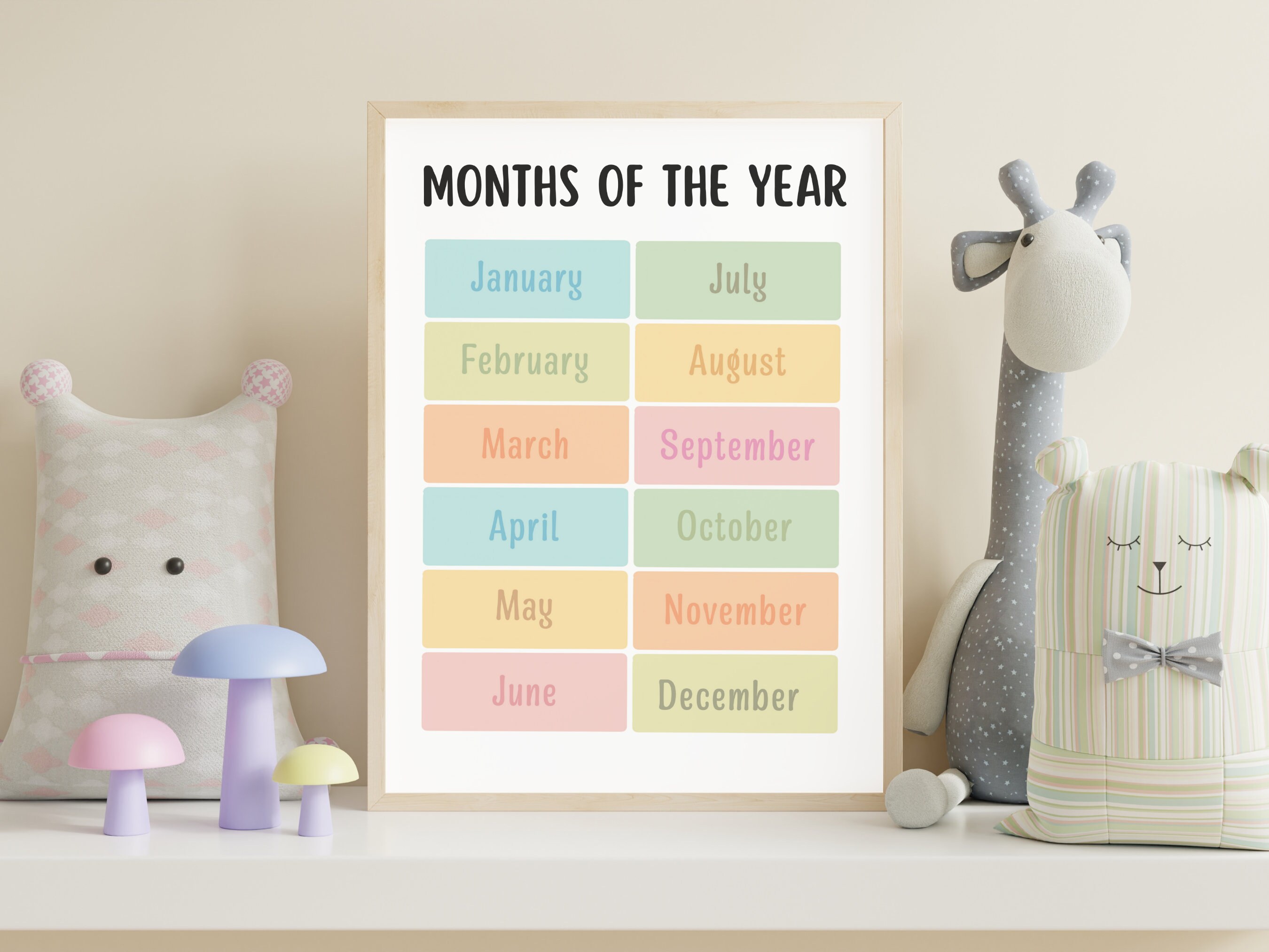 Months of the Year Printable, Educational Posters, Kindergarten Poster ...
