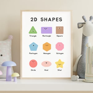 2D Shapes Poster, Shapes Educational Poster, Preschool Shape Decor ...