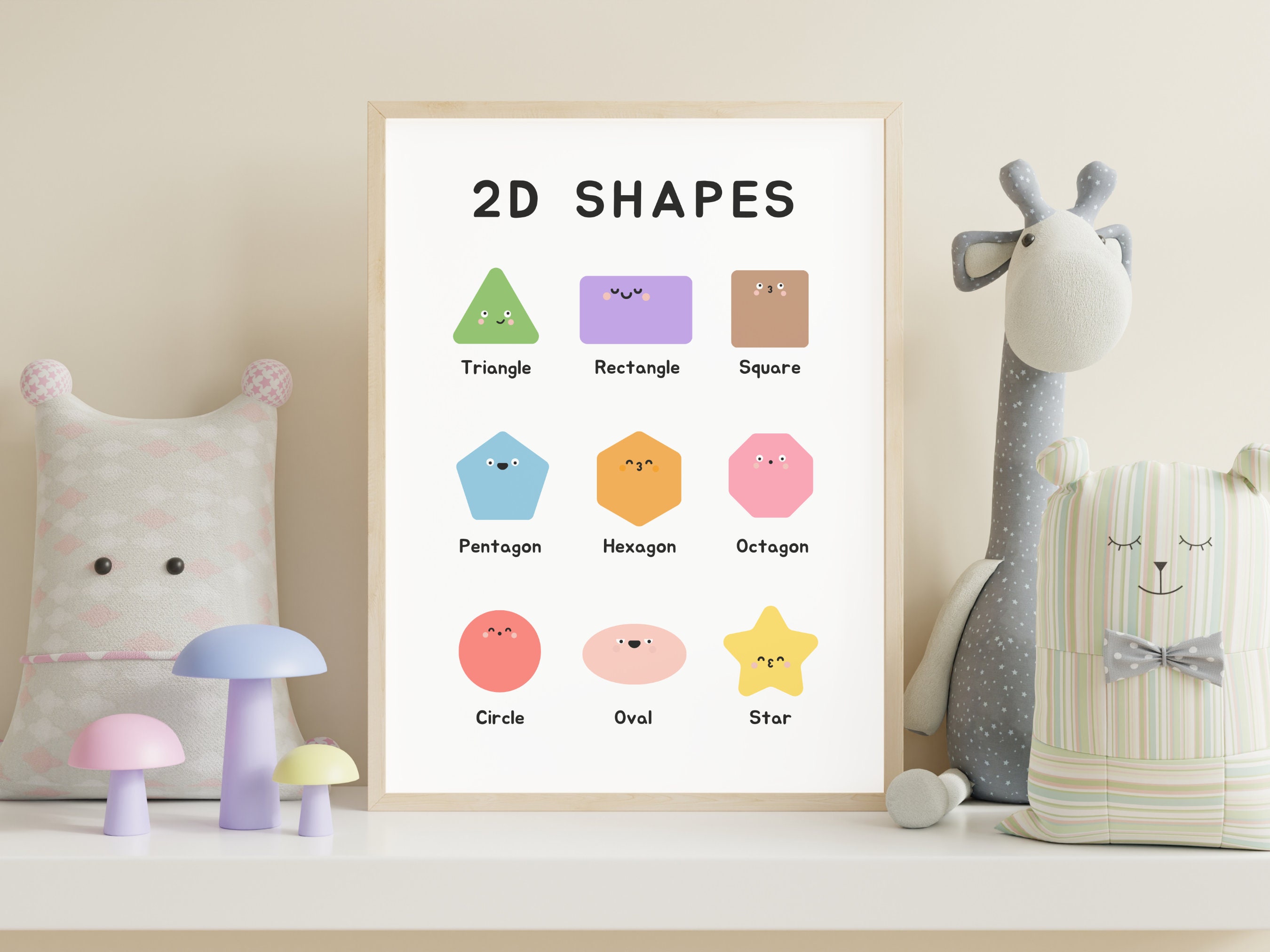 2D Shapes Poster, Shapes Educational Poster, Preschool Shape Decor ...