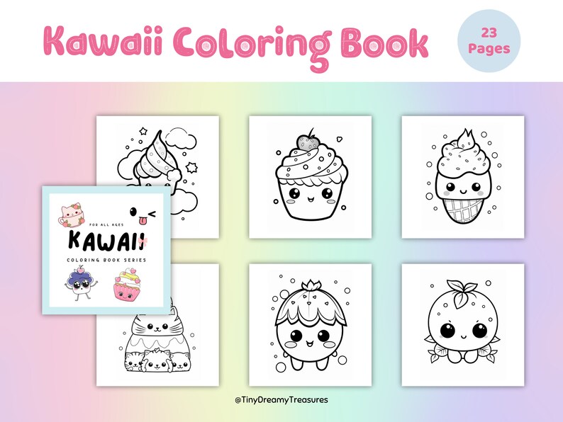 Kawaii Coloring Book, Children Coloring Practice, Homeschooling ...