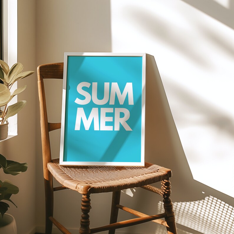 Blue Summer Sign, Hello Summer Printable, Word Art Summer, Summer Decor ...