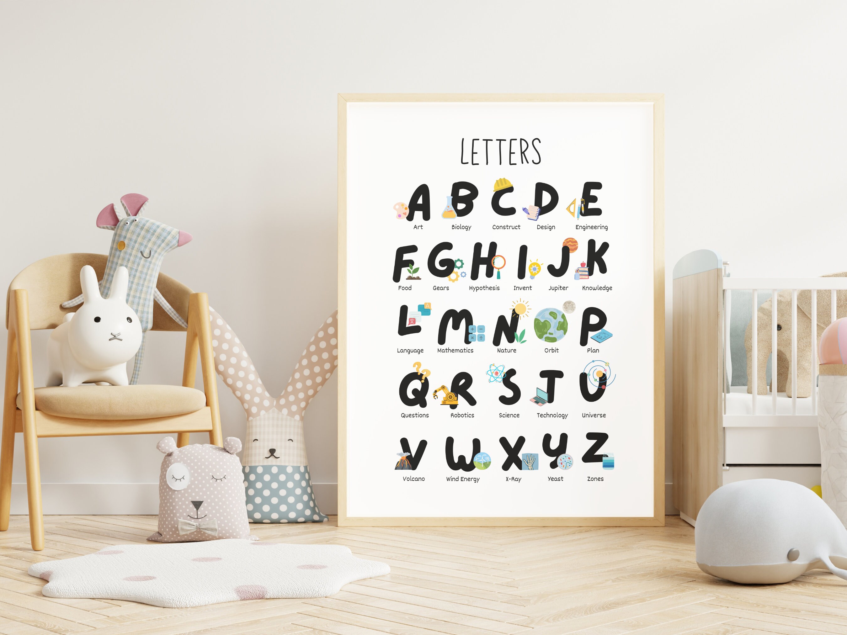 Rainbow Alphabet Poster, Letters Printables, Educational Wall Art ...