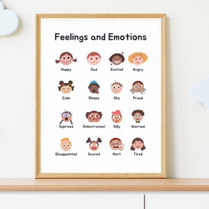 Feelings & Emotions Poster, Montessori Homeschool Decor, Feelings Chart ...