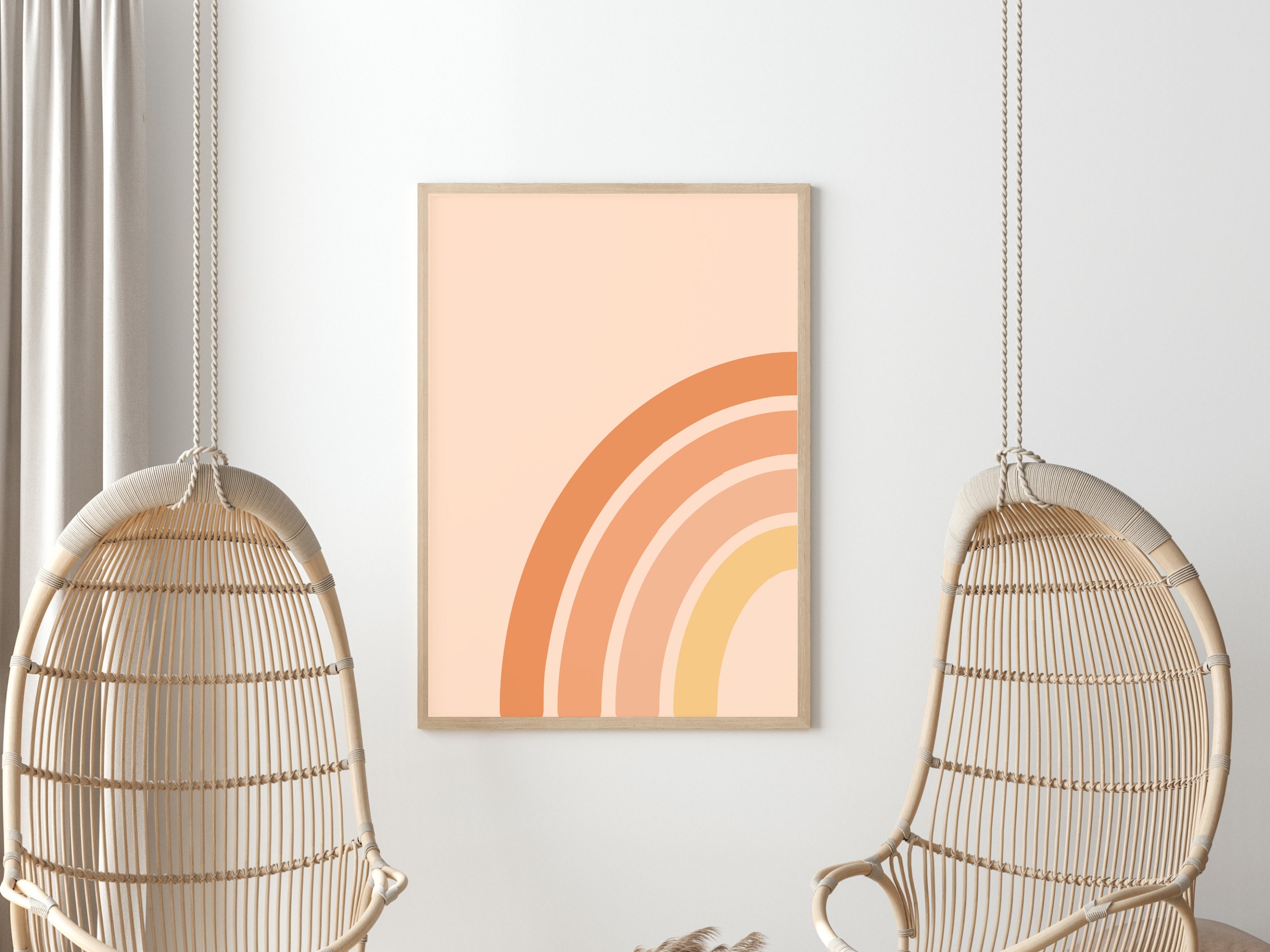 Boho Rainbow Wall Art, Rainbow Wall Art, Rainbow Nursery Decor, Neutral ...