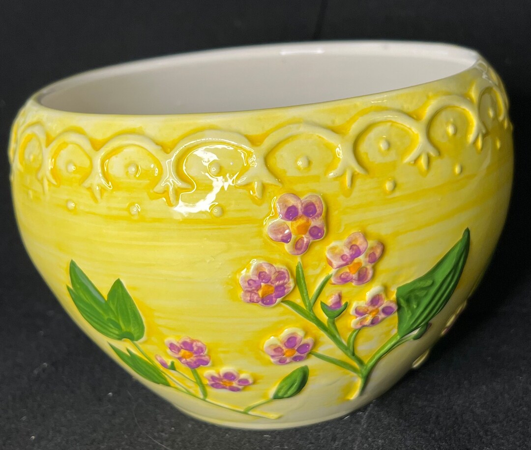 Vintage Violets Design, Handpainted Planter, Portugal - Etsy