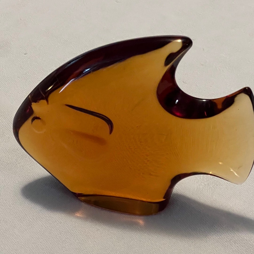 Vintage Amber Fish Paperweight Figurine, Germany - Etsy