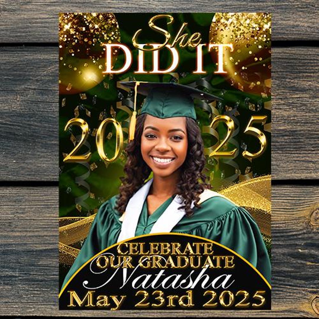 Senior 2025 Graduation Invitation Template (PSD File) - Etsy