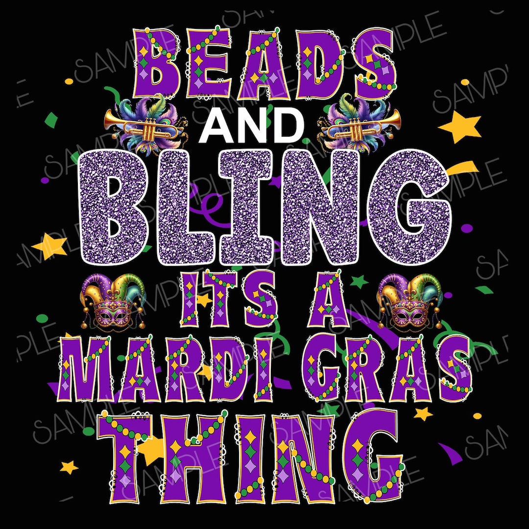 Beads and Bling Png, Its a Mardi Gras Thing Png, Mardi Gras Beads Png ...