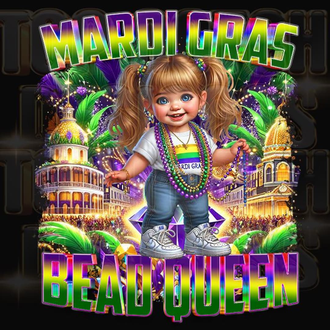 Mardi Gras Bead Queen Png, Mardi Gras Png, Kids Mardi Gras Png, New ...