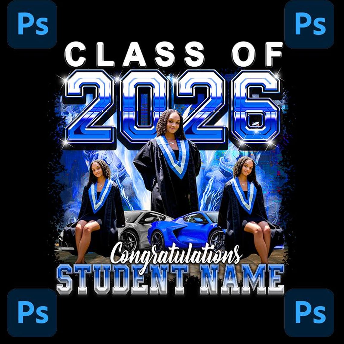 Class of 2026 Graduation Template Editable Photoshop Template 26 ...
