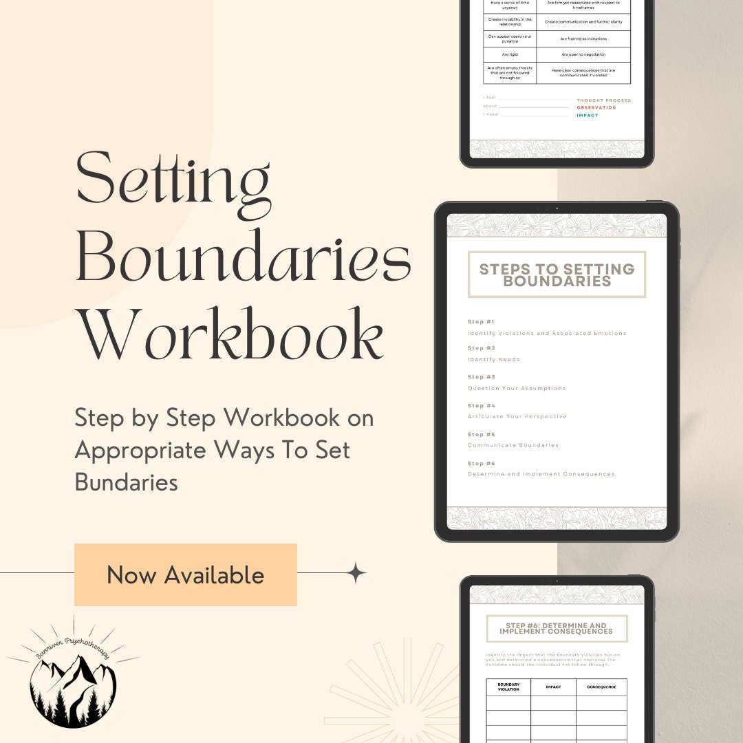 6 Steps to Setting Healthy Boundaries Workbook - Etsy
