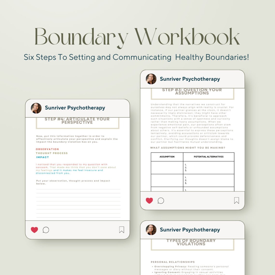 6 Steps to Setting Healthy Boundaries Workbook - Etsy
