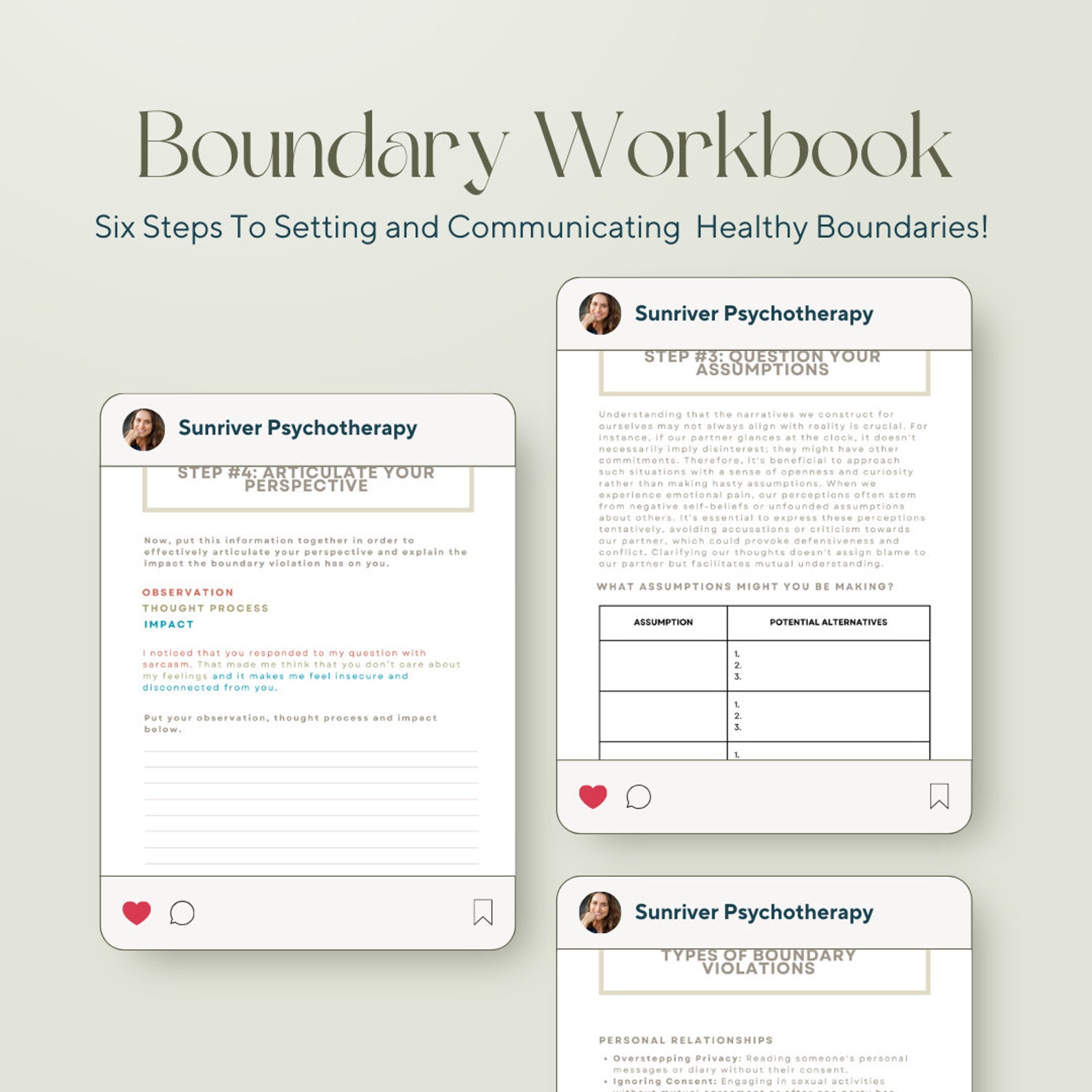 6 Steps to Setting Healthy Boundaries Workbook - Etsy