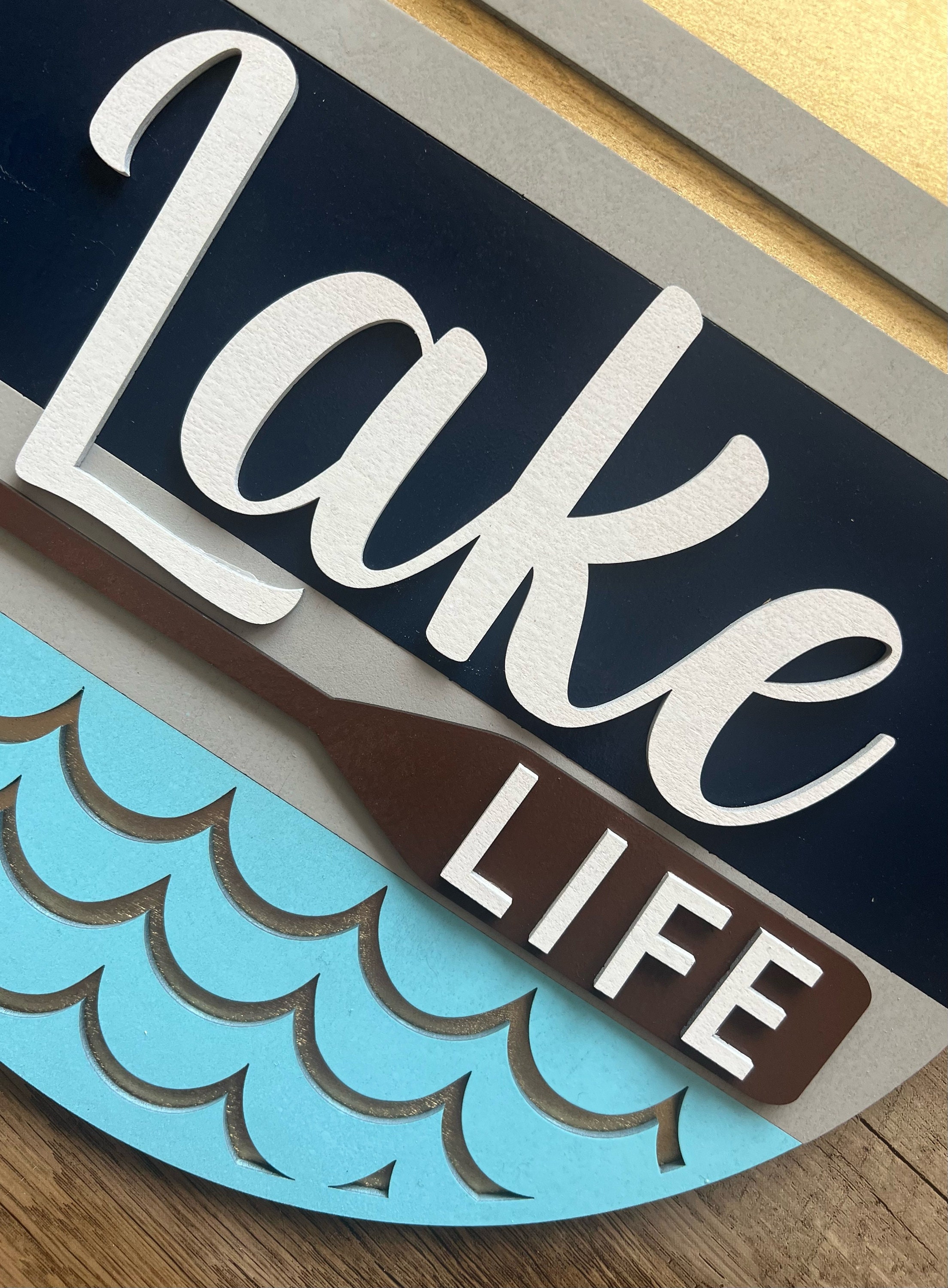 Wood Layered Lake Life Sign - Etsy