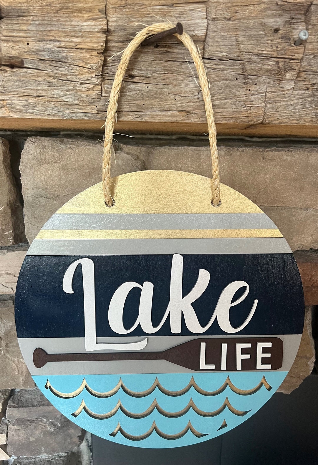Wood Layered Lake Life Sign - Etsy
